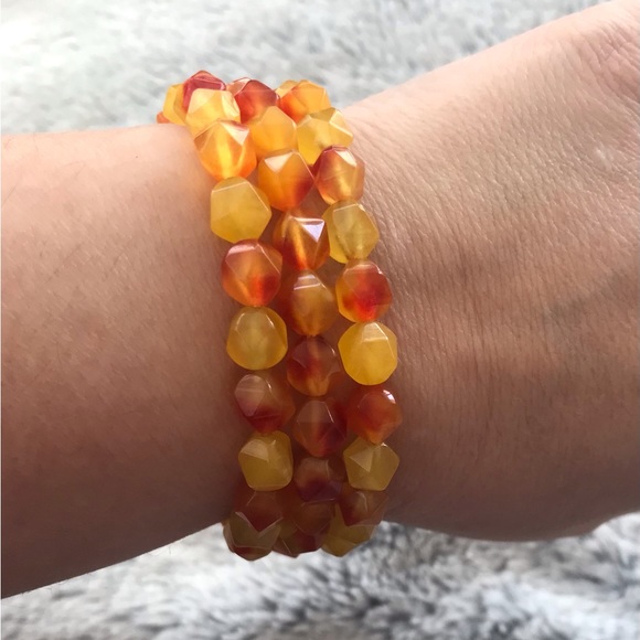 Jewelry | Golden Fire Color Stretch Bracelet Set | Poshmark